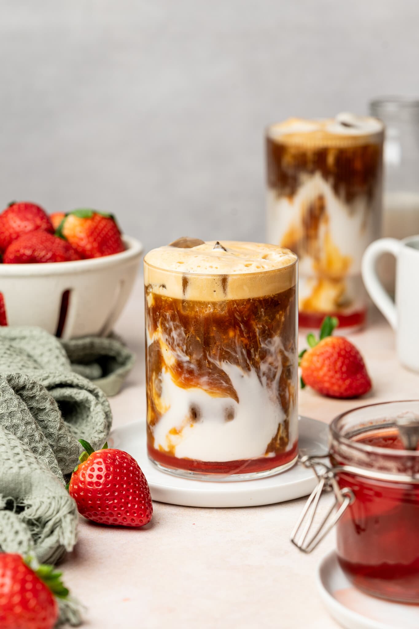 Strawberry Latte with Oat Milk - Liv Vegan Strong