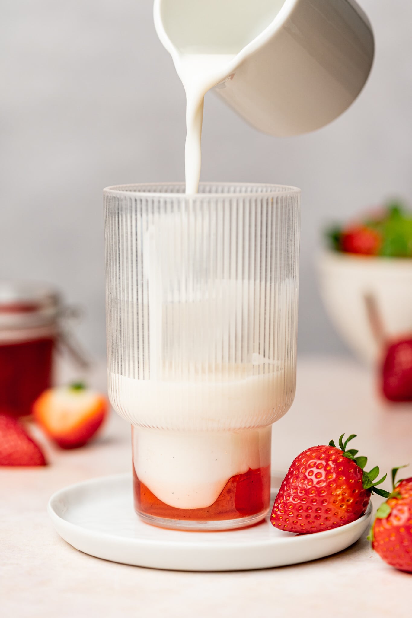 Strawberry Latte with Oat Milk - Liv Vegan Strong