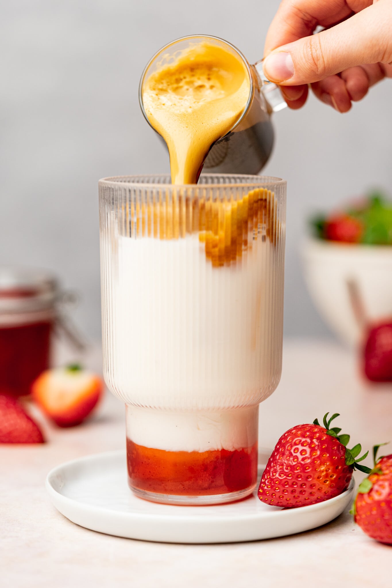 Strawberry Latte with Oat Milk - Liv Vegan Strong