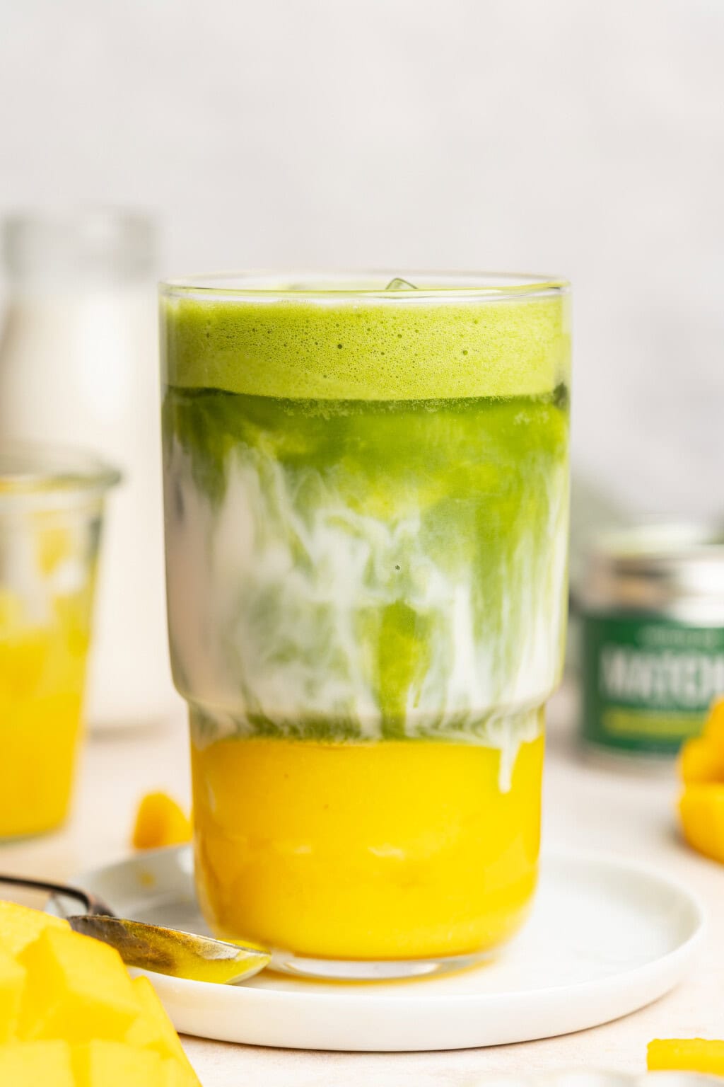 Easy Iced Mango Matcha Latte - Liv Vegan Strong