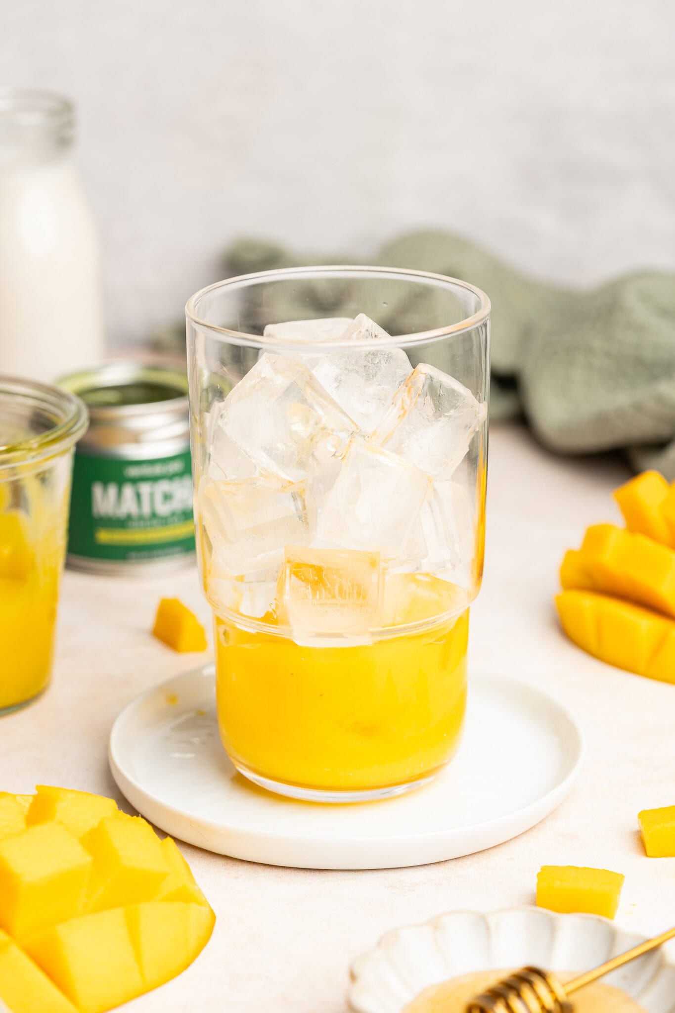 Easy Iced Mango Matcha Latte - Liv Vegan Strong